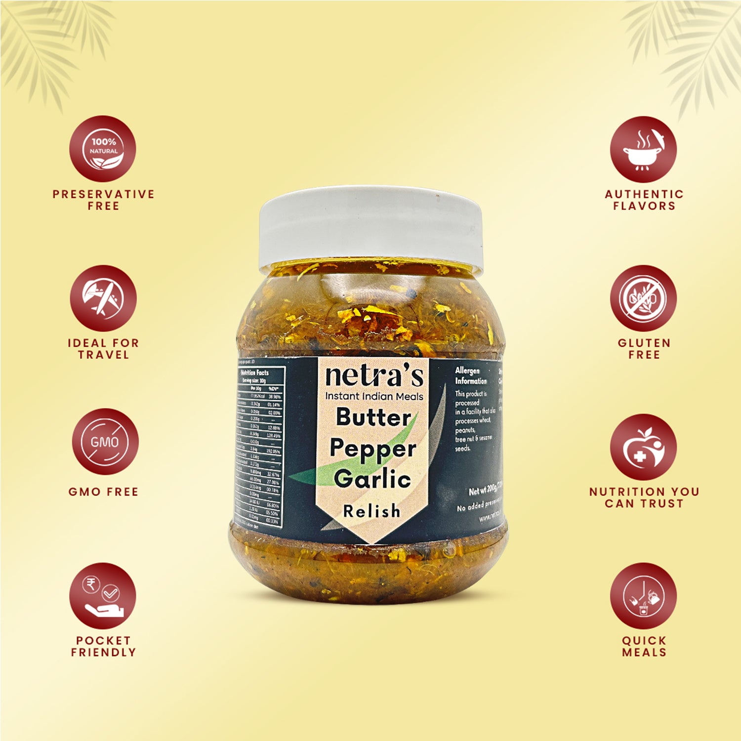 Butter Pepper Garlic 200g – Netra's Instant Indian Cuisine